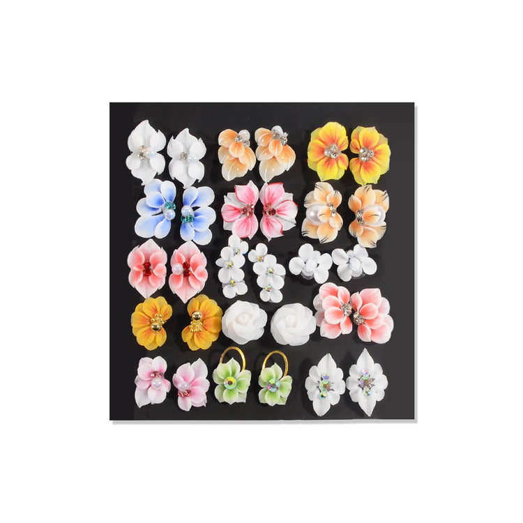 Hand-Made Colorful 3D Acrylic Flower Nail Charms Set – Vettsy