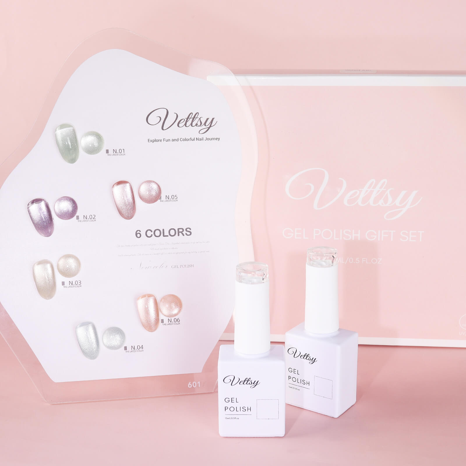 Vettsy Jelly Crystal Cat Eye Gel Nail Polish Nude Ice Jade Magnetic Gel ...