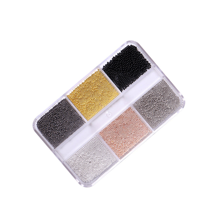 Gold Silver Nail Art Pearls Metal Caviar Beads Set – Vettsy