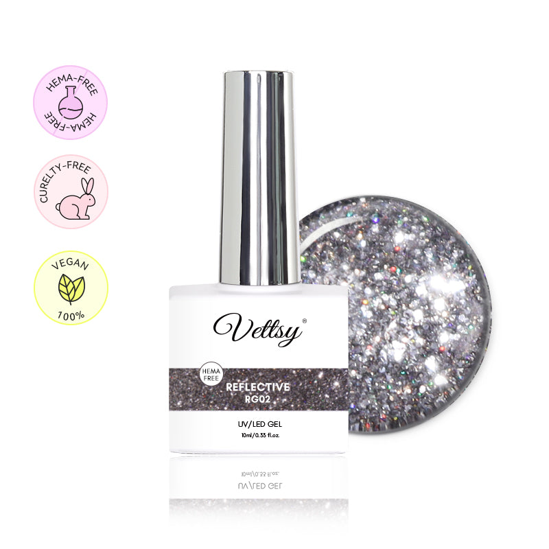 Hema-Free Reflective Glitter Gel Nail Polish-RG02 – Vettsy