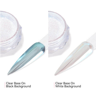 Moonlight Nail Art Chrome Powder-Blue Metallic Mirror Effect Pigment ...