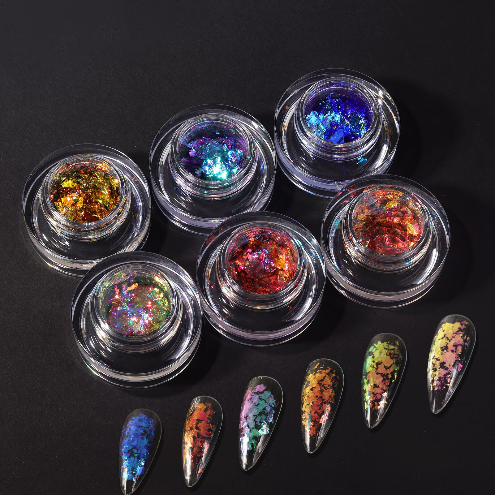 Fluorescent Nail Art Glitters Neon Opal Flakes Set – Vettsy